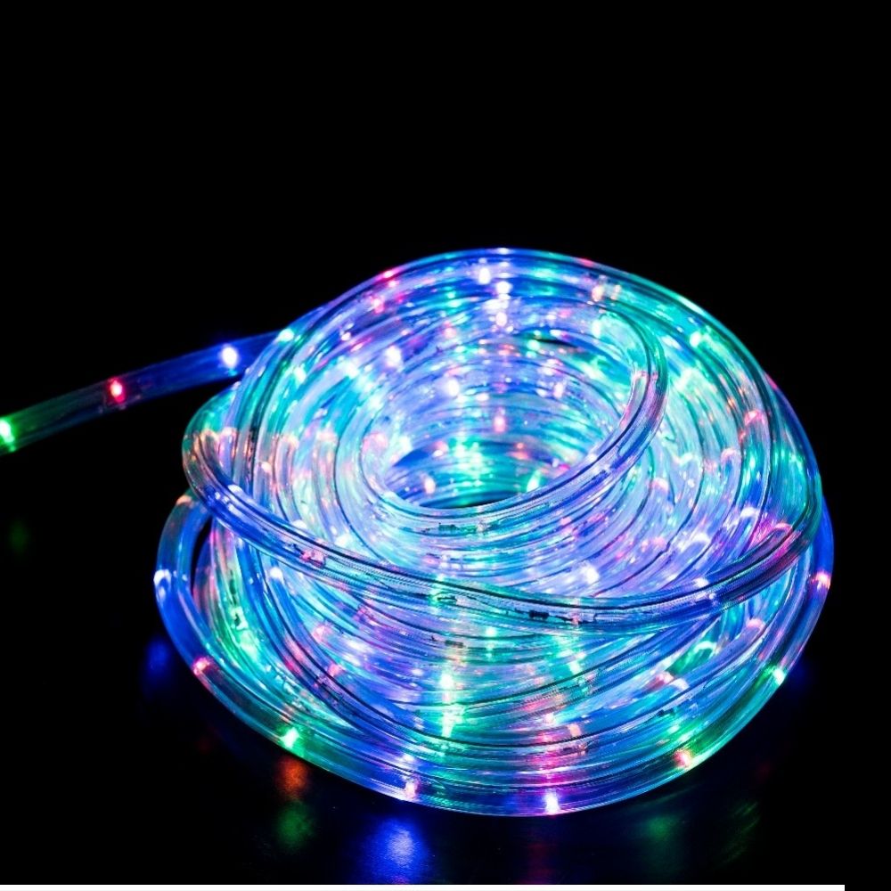 Tubo luminoso LED Exterior 240 luces azules flexible con 8 efectos IP65 ...
