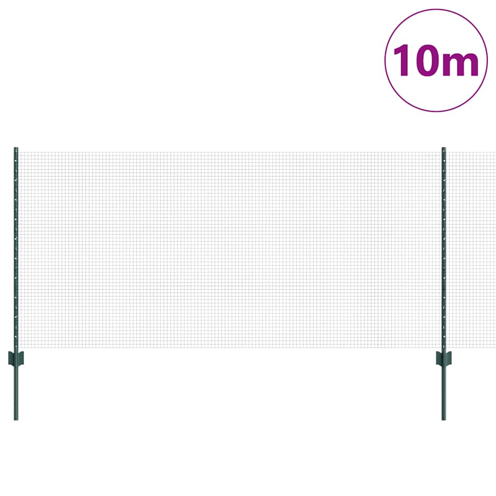 Reja con postes Verde 1 x 10 m Acero - COMFORTXL | Leroy Merlin