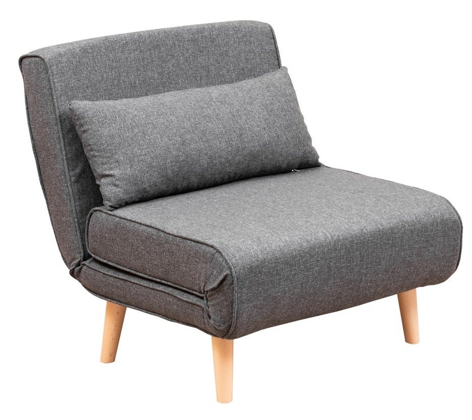 Fauteuil convertible tissu multipositions Relika-Couleur Gris-1 place ...