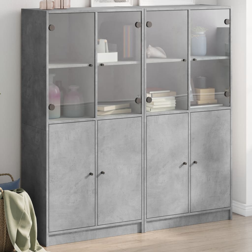 Libreria Ante Grigio Cemento 136x37x142 cm in Legno Multistrato | Leroy ...