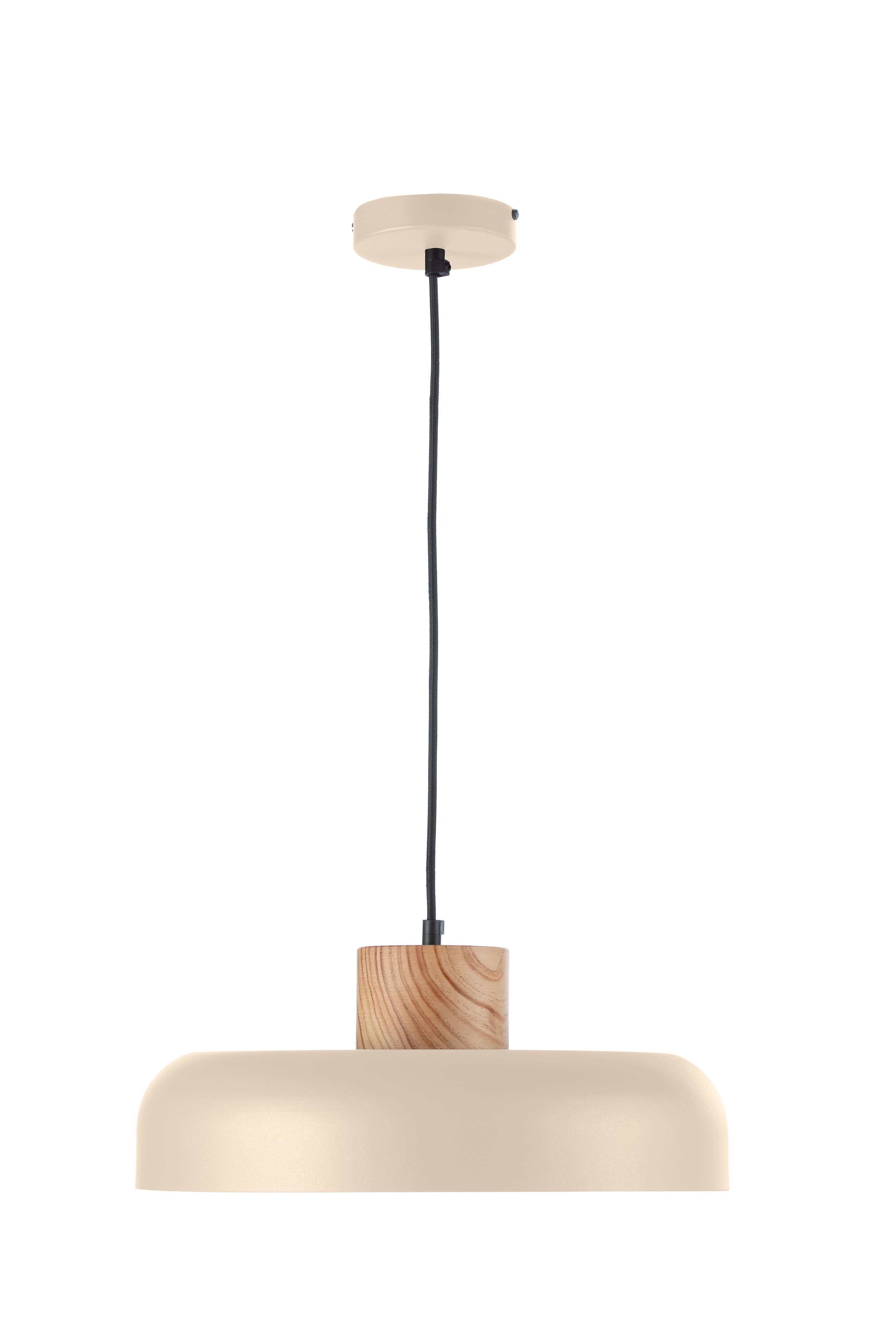 Lámpara techo aluminio crema embellecedor madera | Leroy Merlin