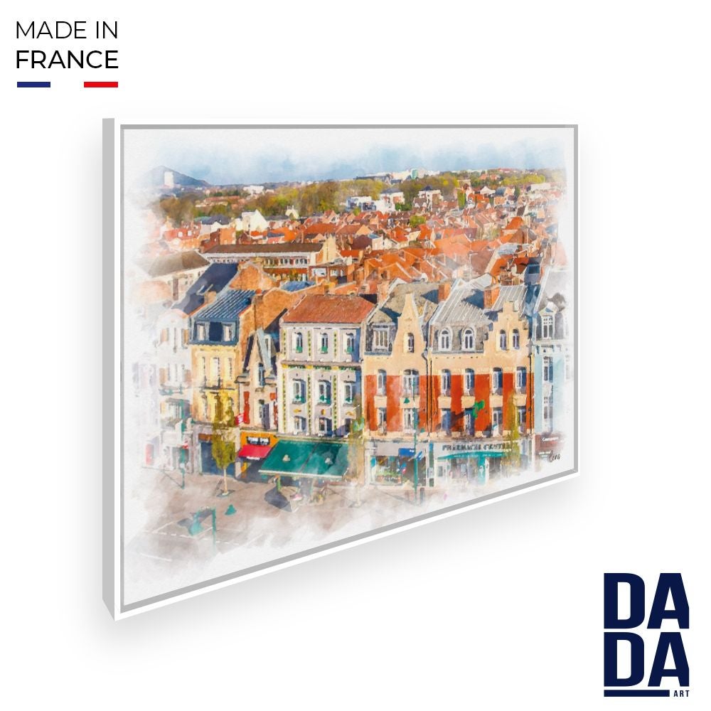 Tableau Vue de Lens / 45x60cm / Cadre Blanc / Fabriqué en France ...