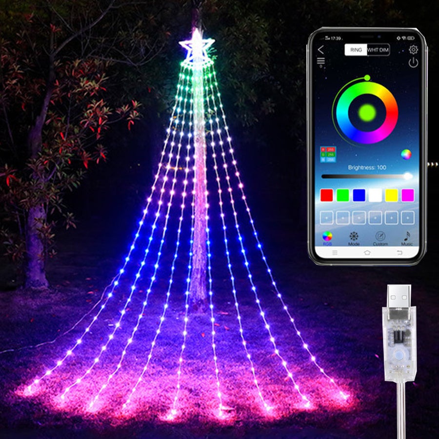 Luces de estrella de Navidad inteligentes de 350 cm, luces de cadena de ...