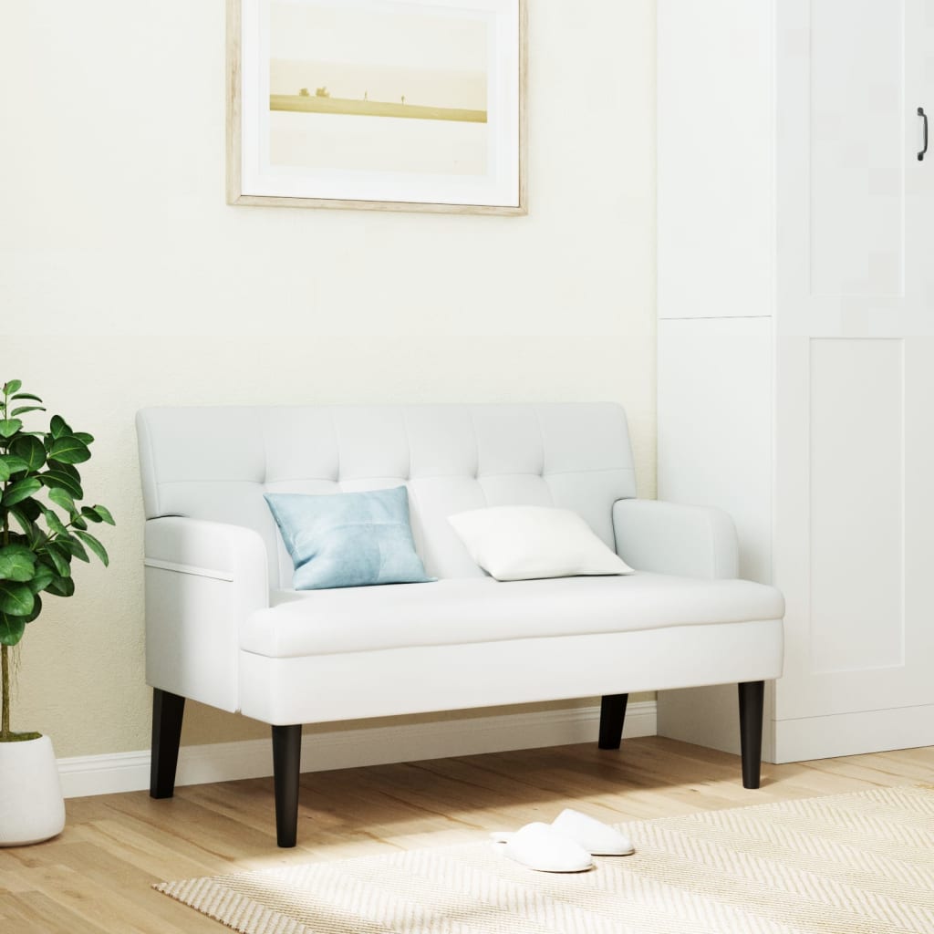 Banco con respaldo blanco 112x65,5x75 cm ecopiel | Leroy Merlin