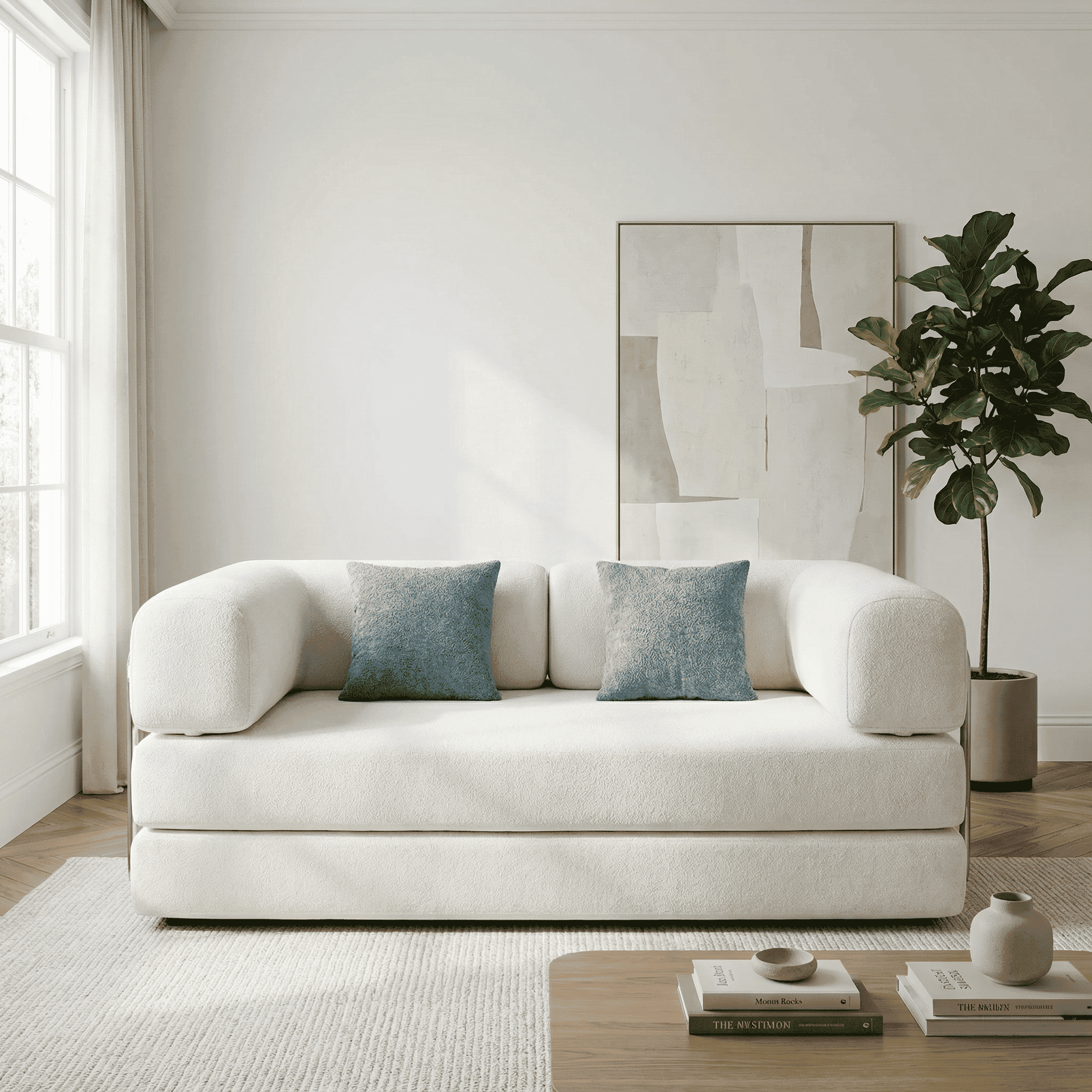 Canapé Kaia Convertible - blanc/sauge | Leroy Merlin