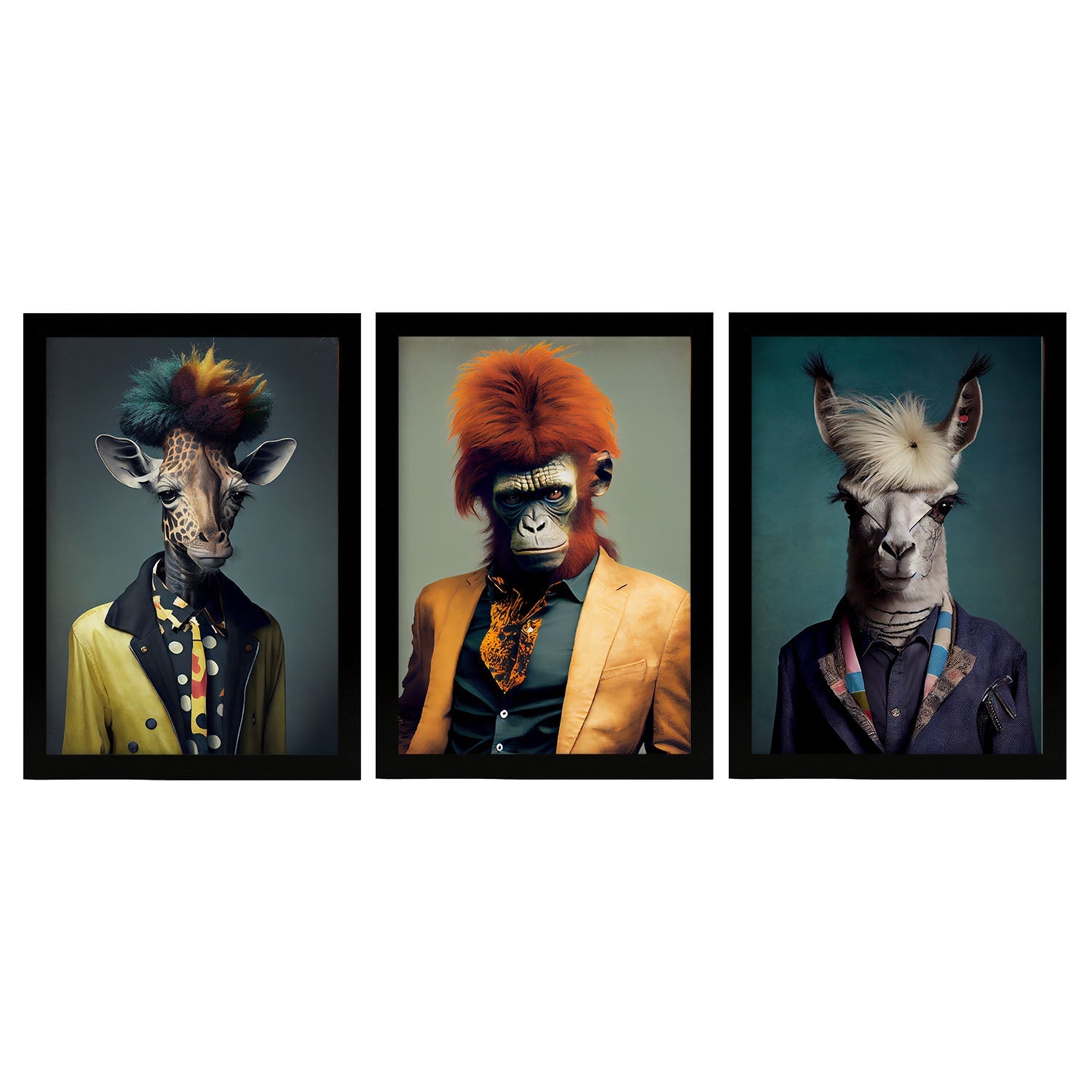 L'animal Humain Girafe Appelle Orangután. Impressions D'art Mural ...