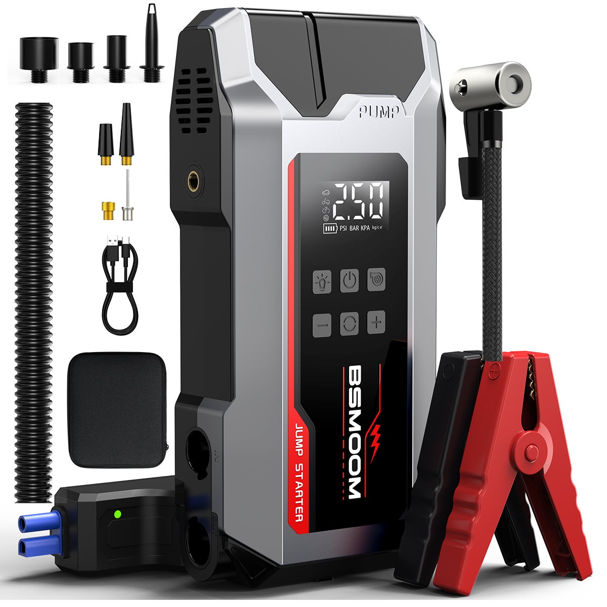 Car Emergency Jump Starter 7000A Peak Current 150PSI Air Pump Tire ...