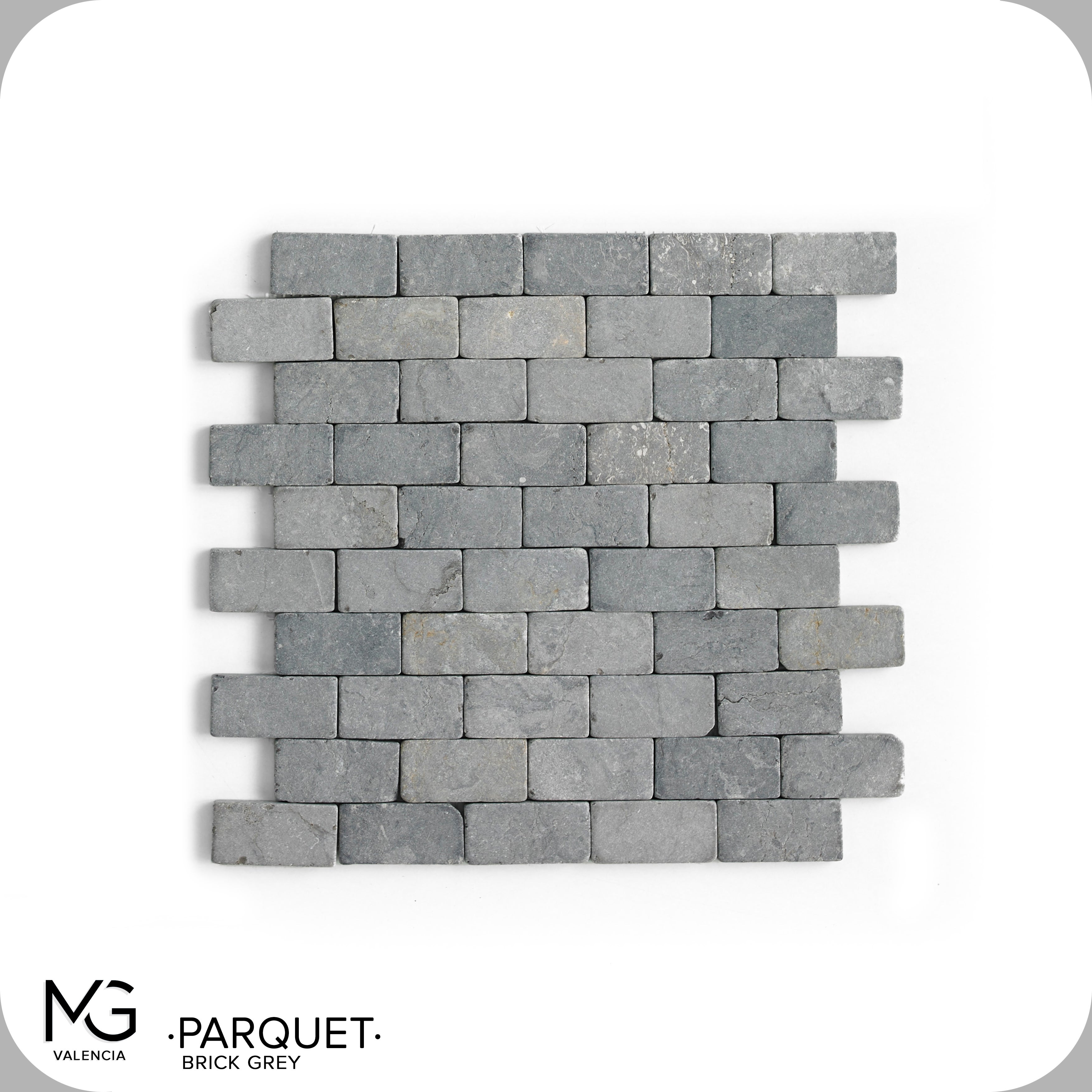 Mosaïque de marbre naturel 30x30cm | PARQUET BRICK GREY | (Boîte de 11 ...