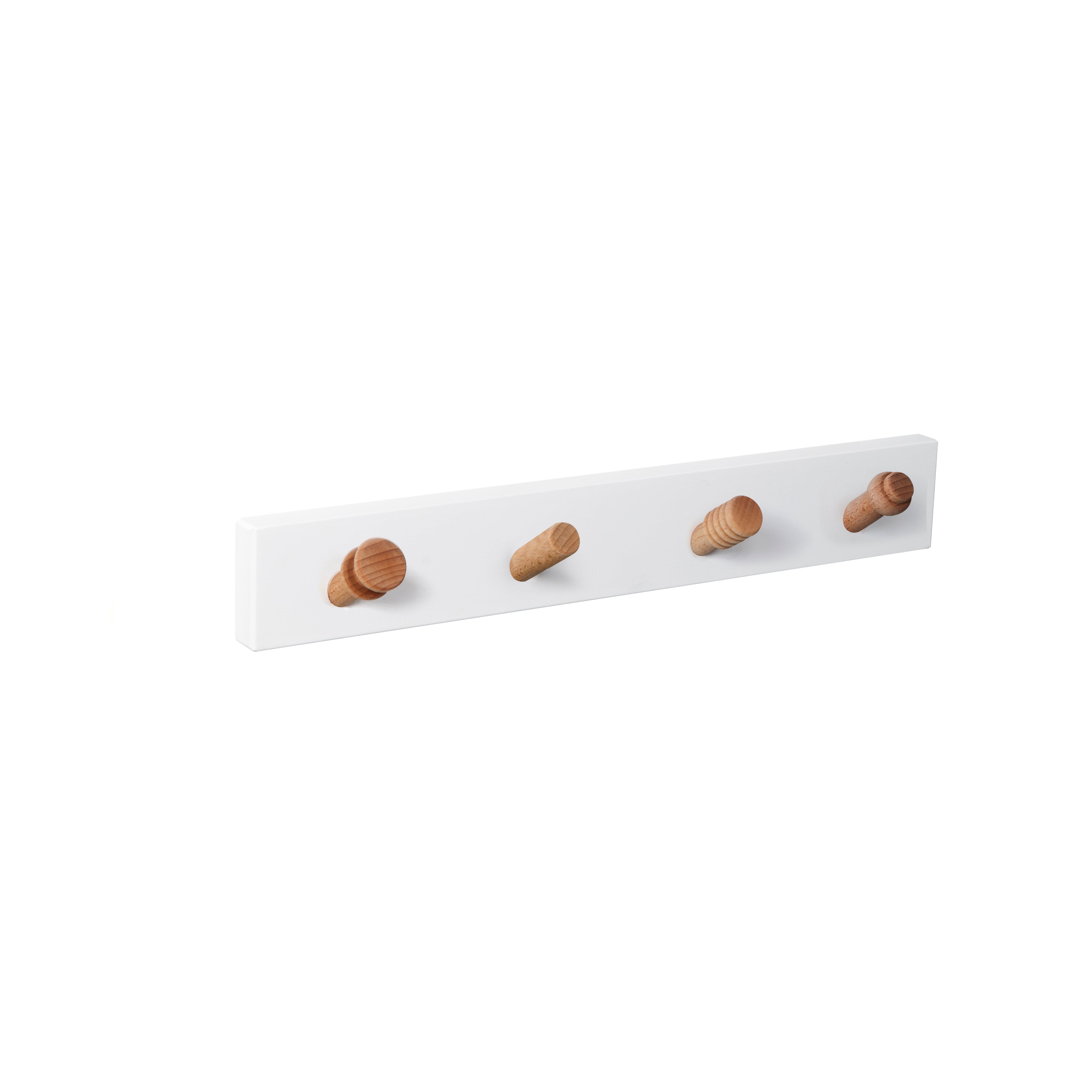 PERCHA pared madera diseño retro NÓRDICO escandinavo BLANCO-HAYA con 4 ...