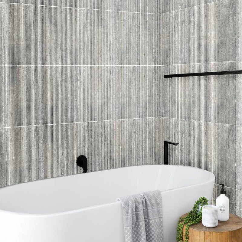 Carrelage Mur Mat CERTECA STONE Effet Pierre Anthracite Decor 20x40 ...