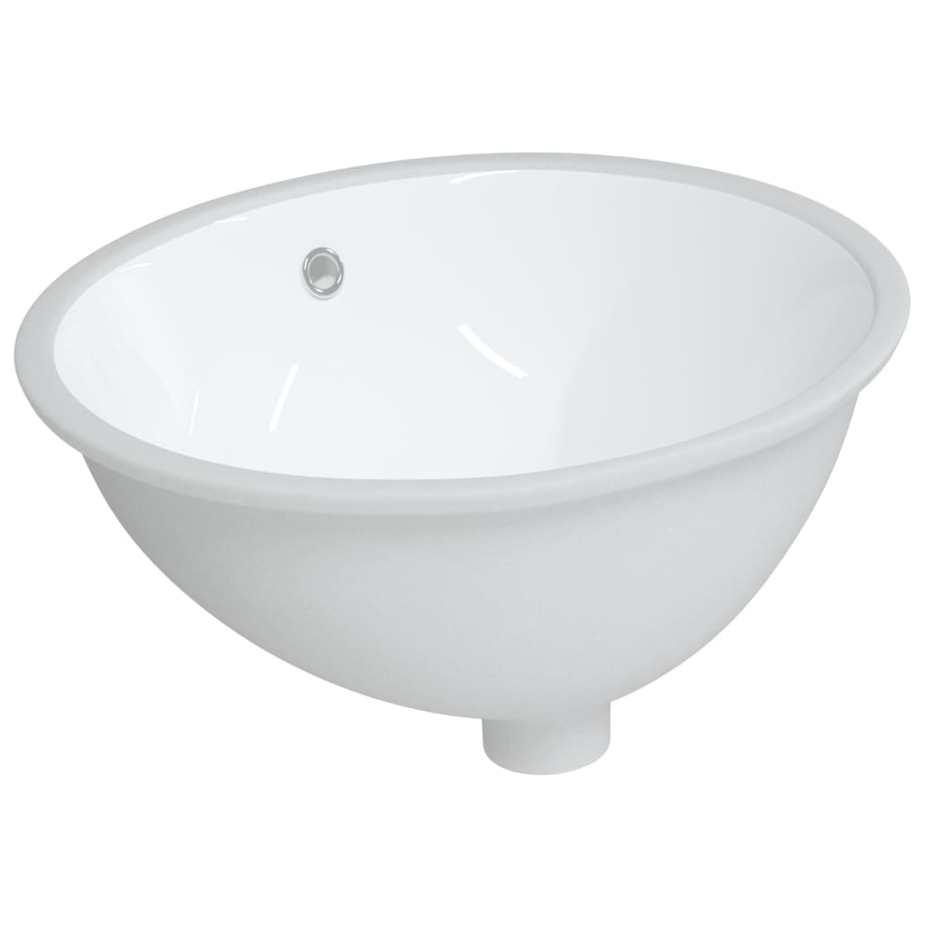Lavabo de salle de bain ovale en céramique blanche 49x40,5x21 cm ...