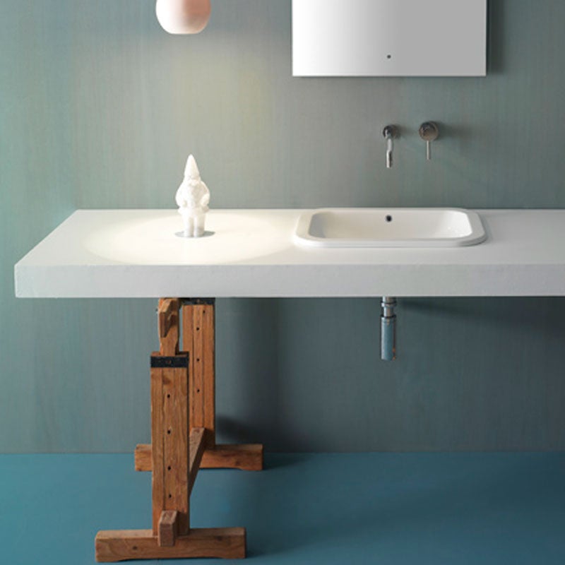 Lavabo da incasso soprapiano Ceramica Globo Stone 55x40 SSN56.BI ...