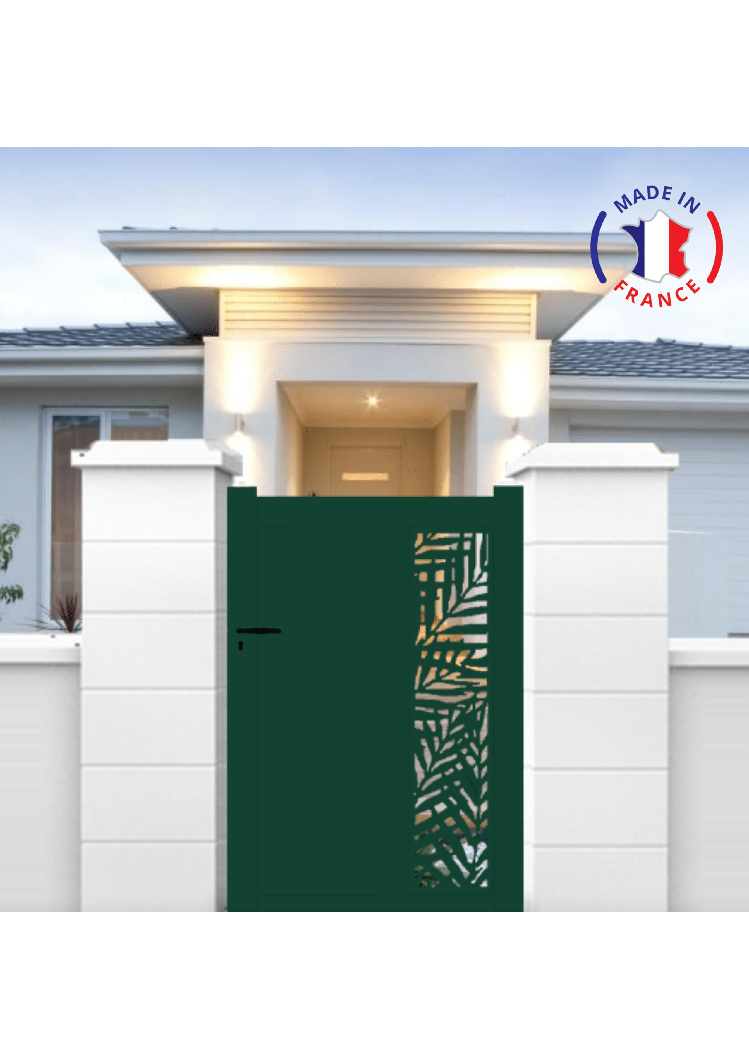 Puerta peatonal incorporada de aluminio cortada a láser en kit de ...