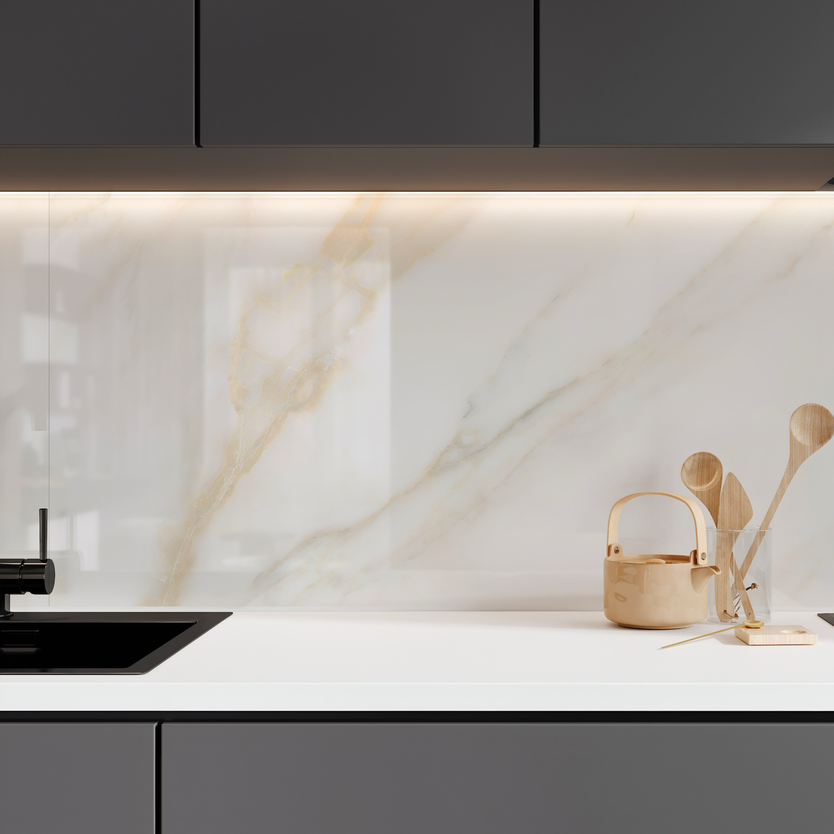 Carrelage faience mural effet marbre blanc et beige 30x90 cm brillant ...