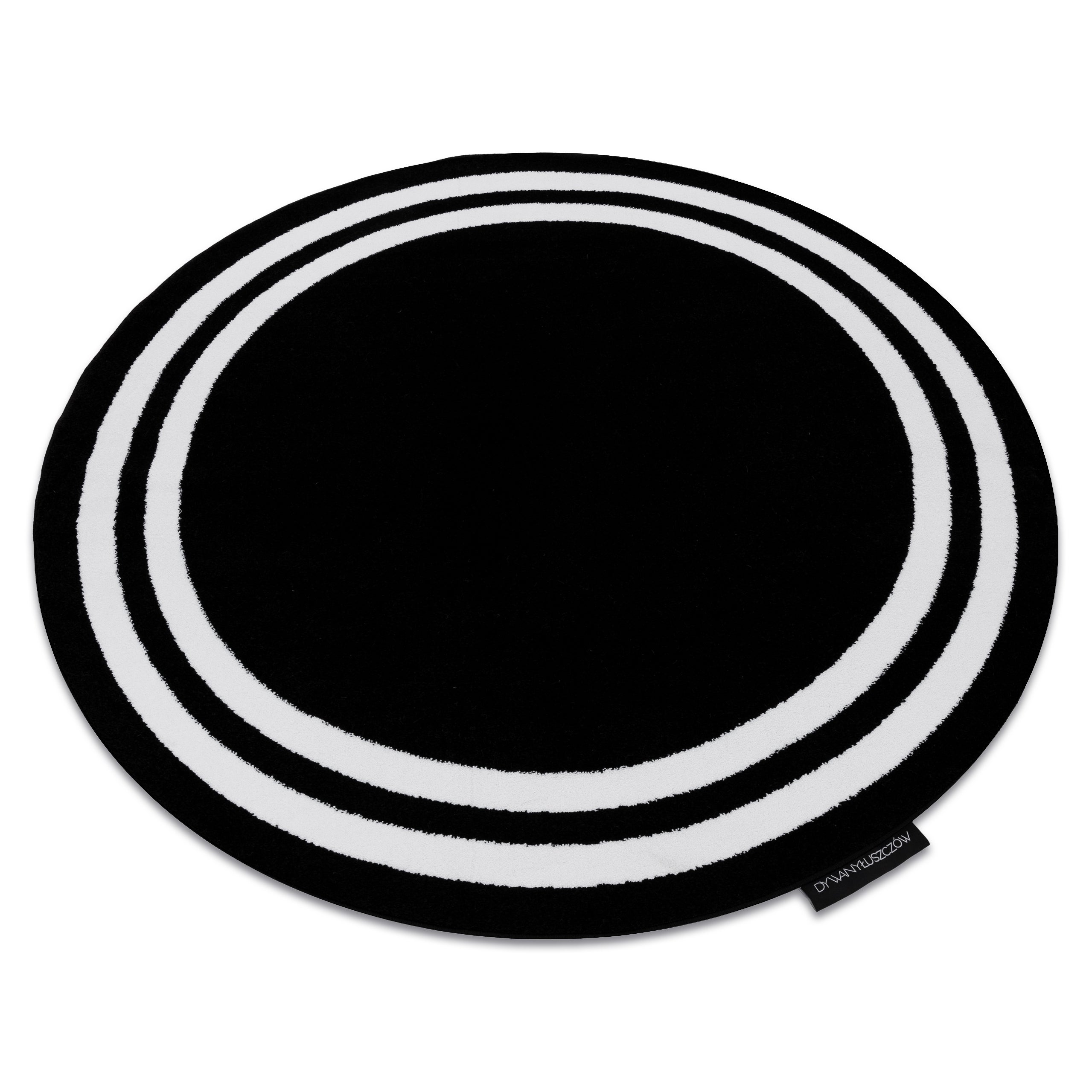 Tapis HAMPTON Cadre cercle noir cercle 120 cm | Leroy Merlin