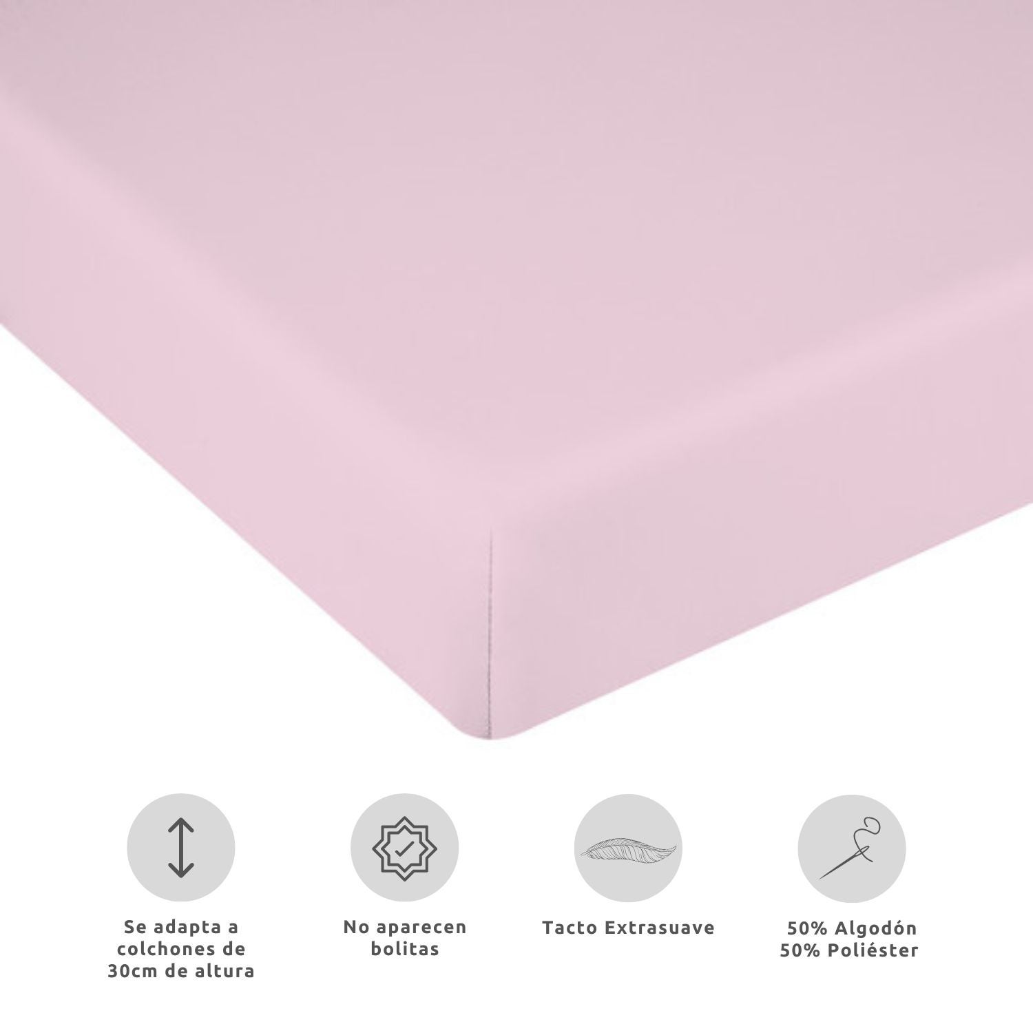 Sábana Bajera Ajustable Donegal Cama 180cm Rosa | Leroy Merlin