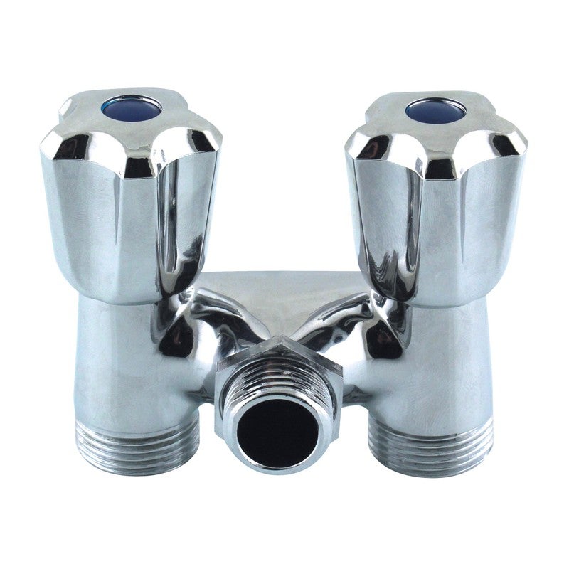 Robinet double parallèle pour 2 machines à laver Ø1/2"x3/4" | Leroy Merlin