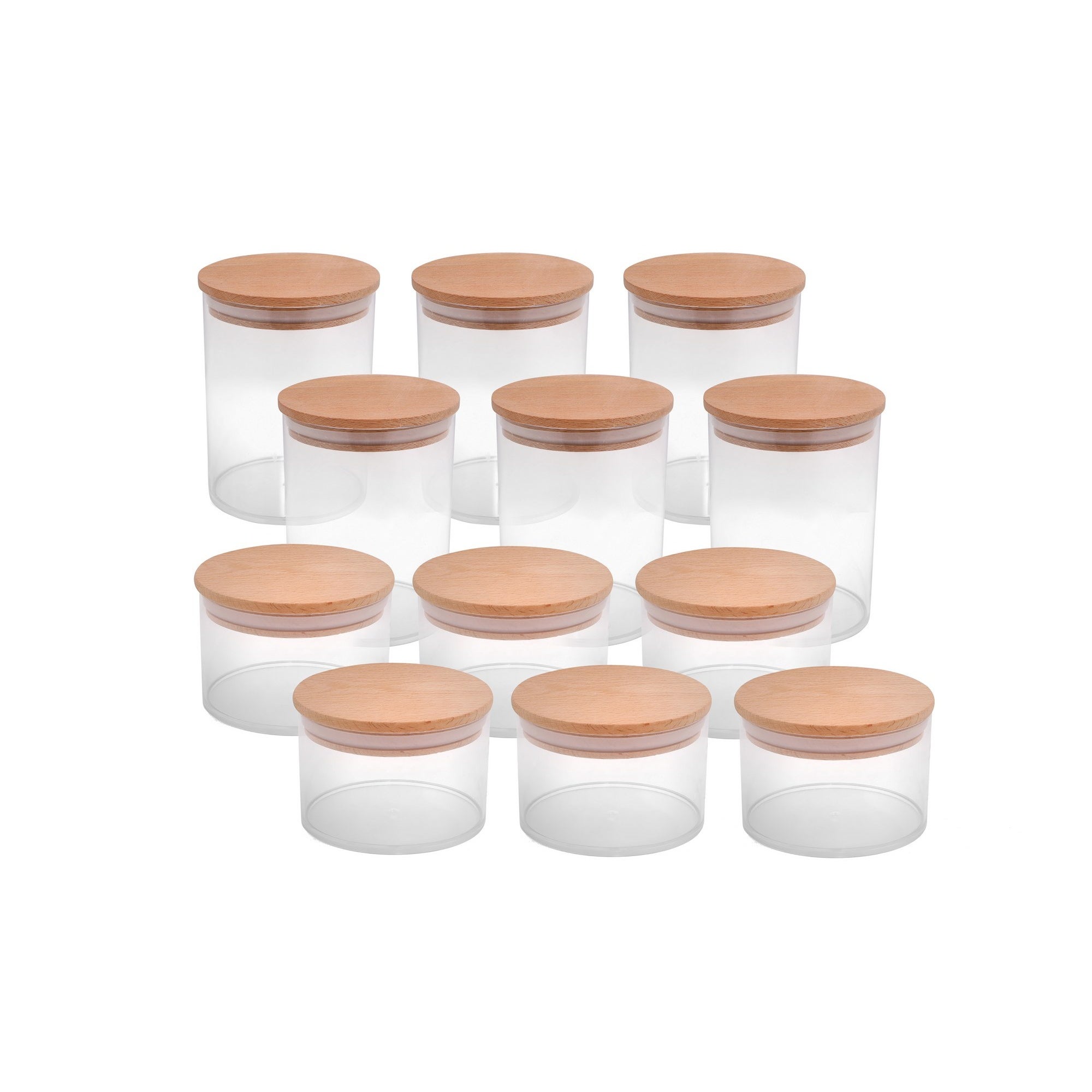 Set de bocaux de stockage (12 pièces) 100% plastique transparent 2 ...