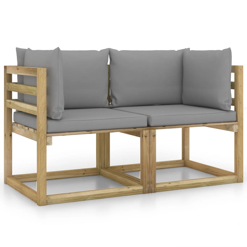 Cuscini per divano angolare da giardino 2 pz legno impregnato verde ...