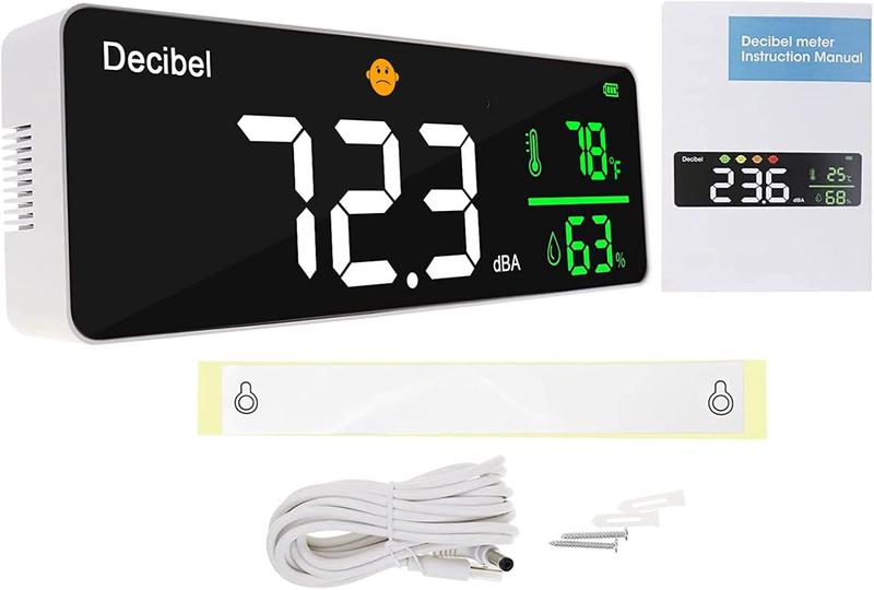 Sonomètre Mural Numérique 11" avec Affichage LED, Mesure du Bruit ...