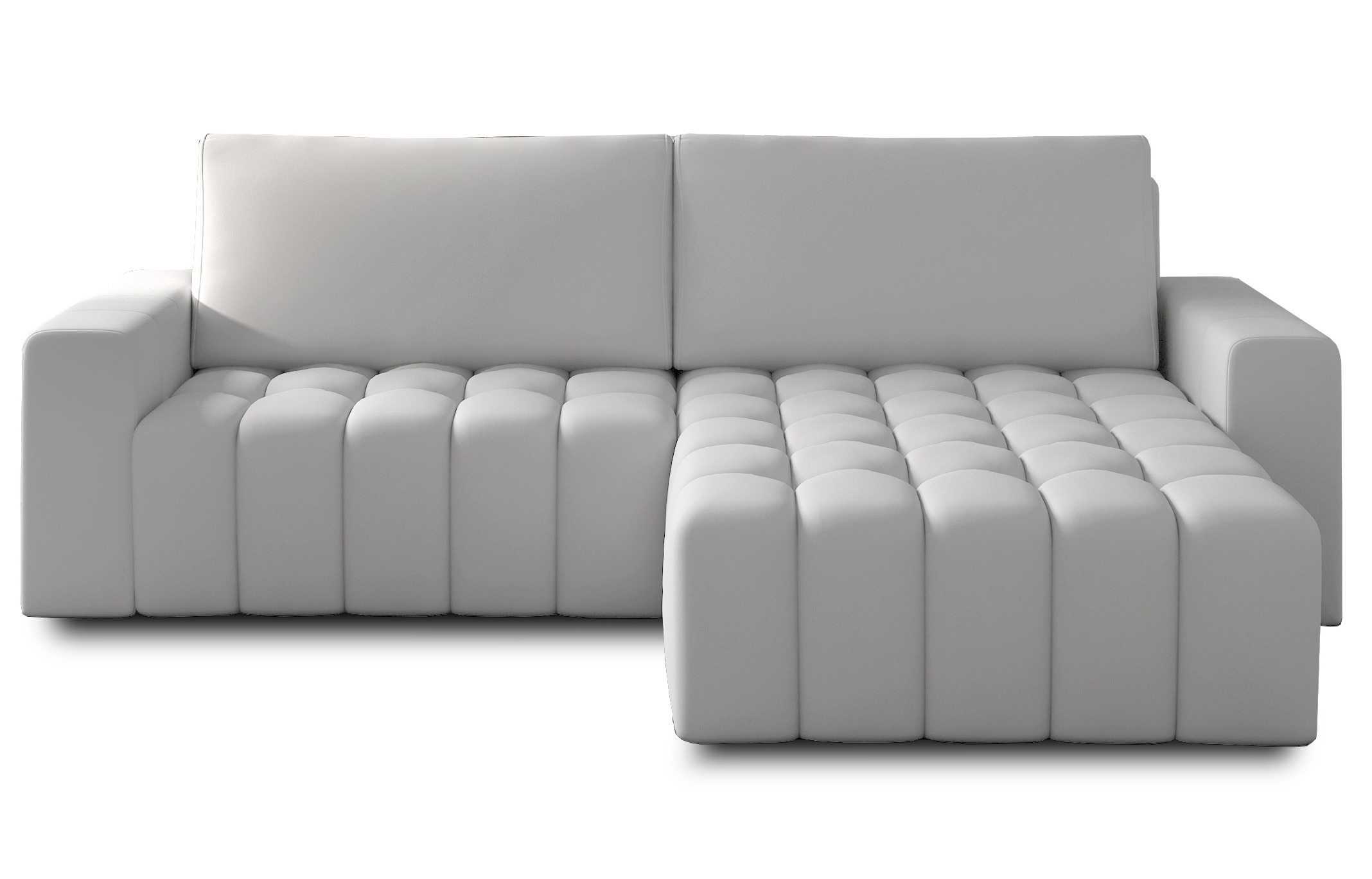 Canapé convertible design simili cuir blanc angle droit Bozen 250cm ...