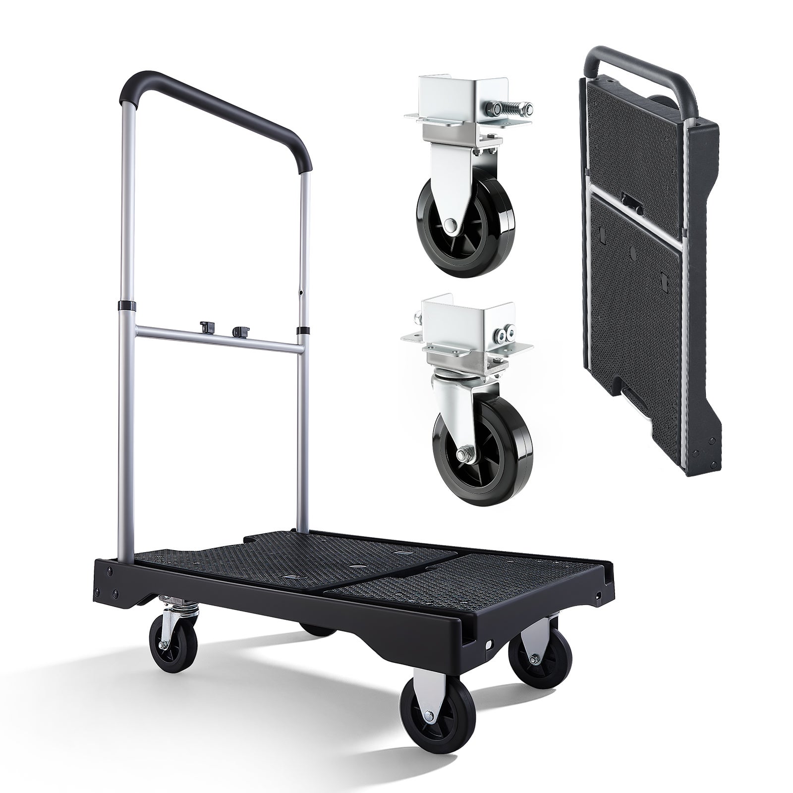 Chariot à Plateforme Pliable VEVOR Charge 149,69 kg, 68x49,5 cm pour ...