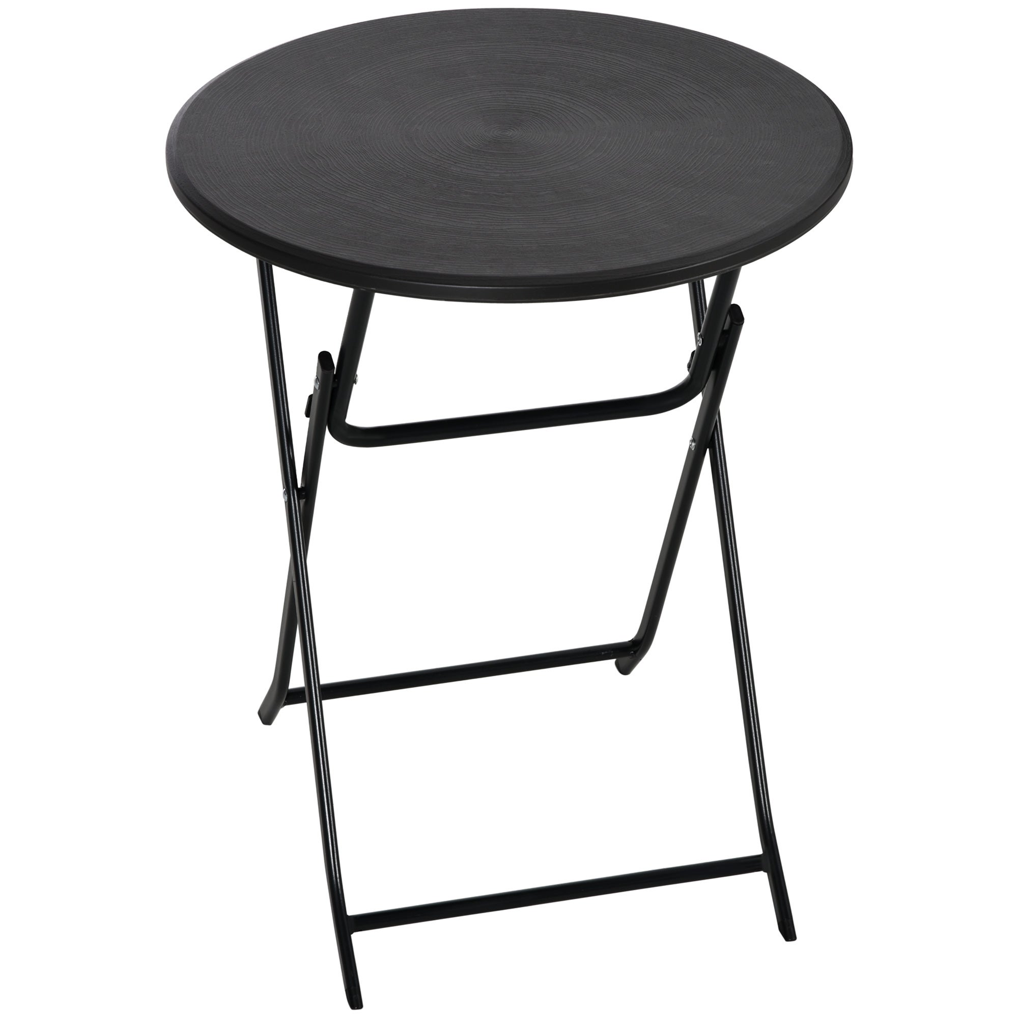 Table pliante ronde Ø60 cm pour repas de jardin avec aspect bois ...