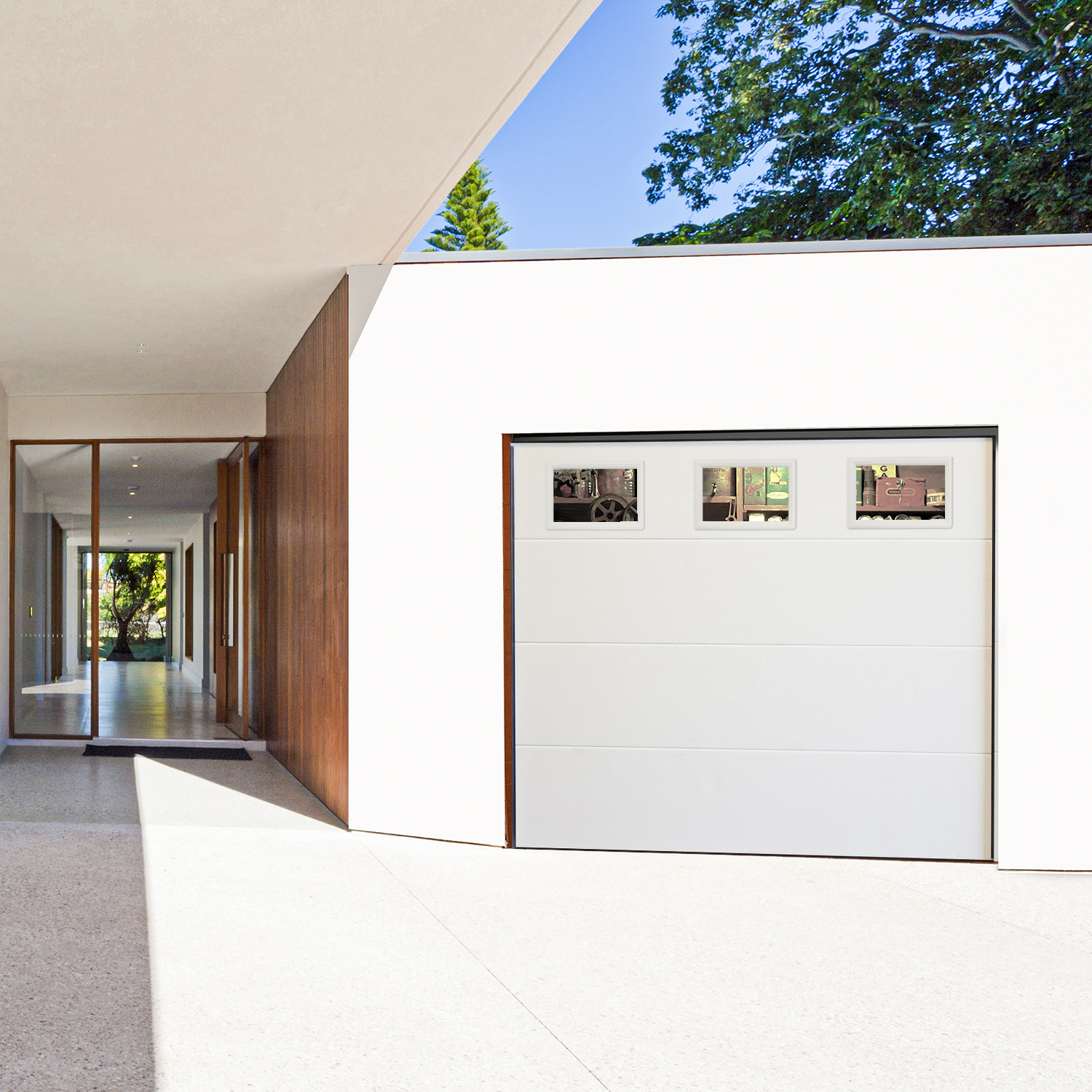 Porte de Garage LINE Sectionnelle Premontée | 200 x 240 cm | Panneaux ...