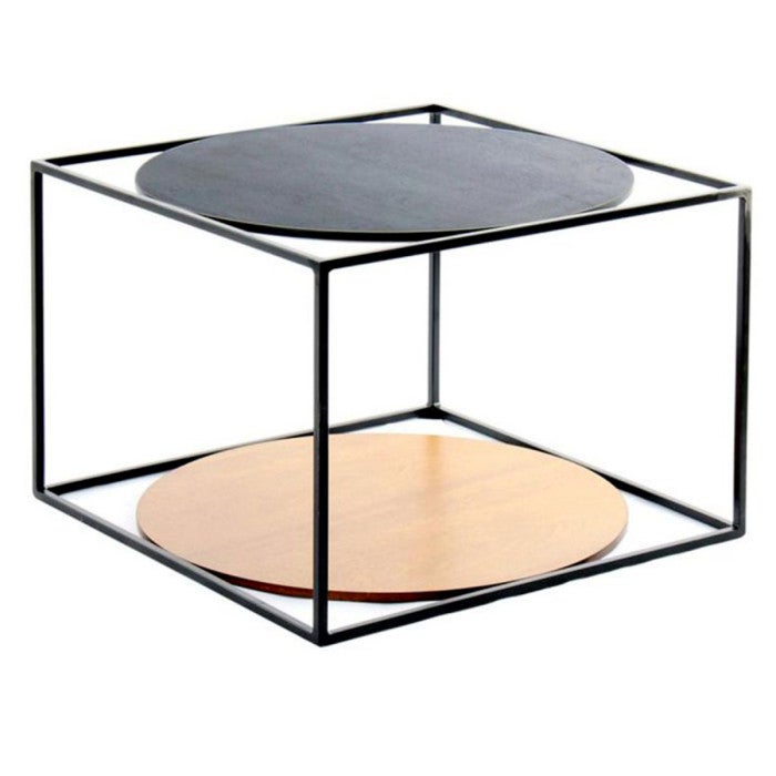 Table d'Appoint Design "Cody" 50cm Marron & Noir | Leroy Merlin