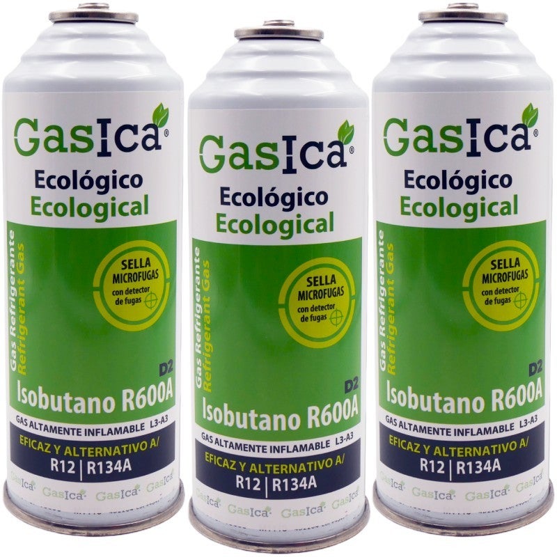 Pack 3 botellas gas refrigerante GASICA D2 - R12 R134a | Leroy Merlin