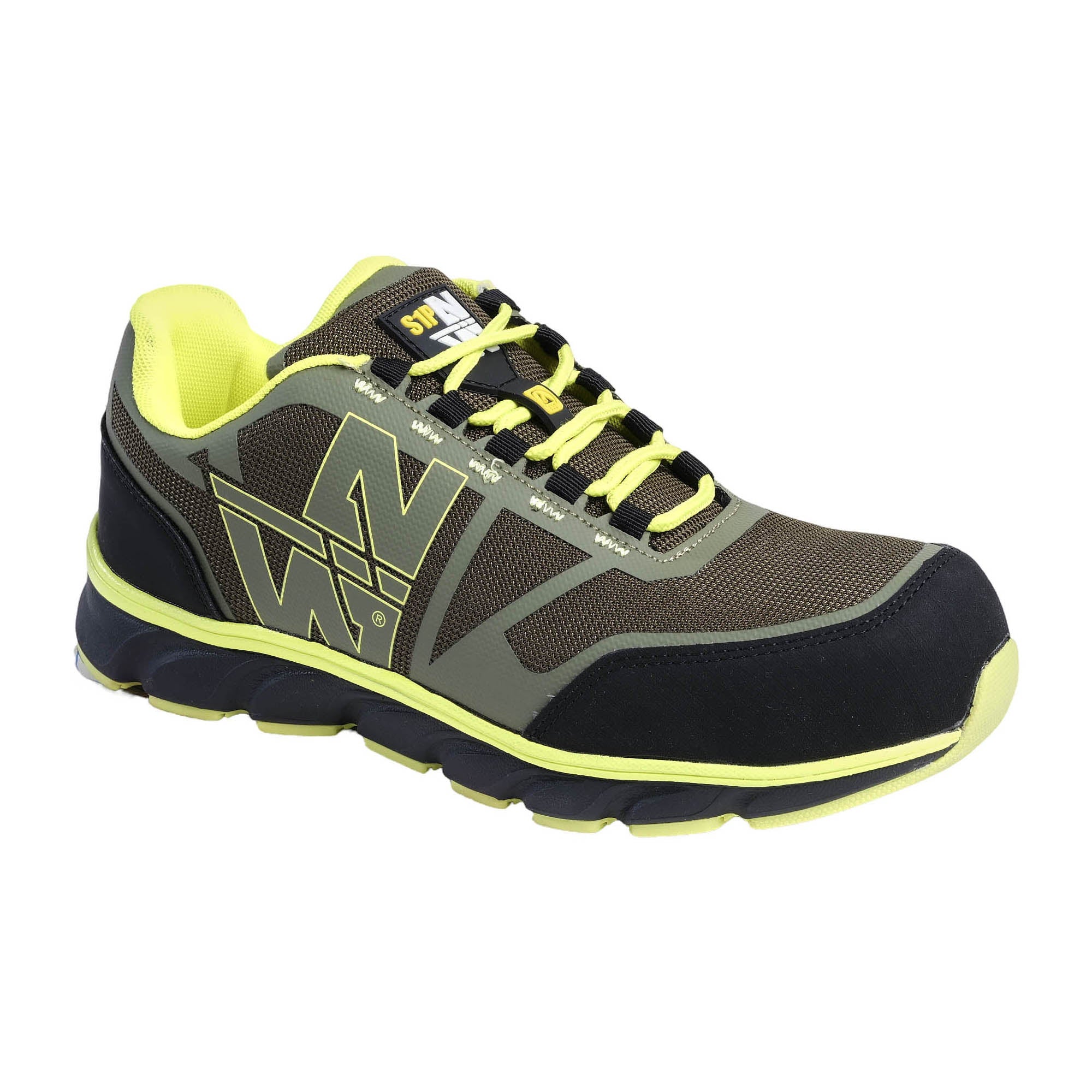 JUSTIN - CHAUSSURES BASSES DE SÉCURITÉ - 7073 Kaki,Jaune fluo 46 ...