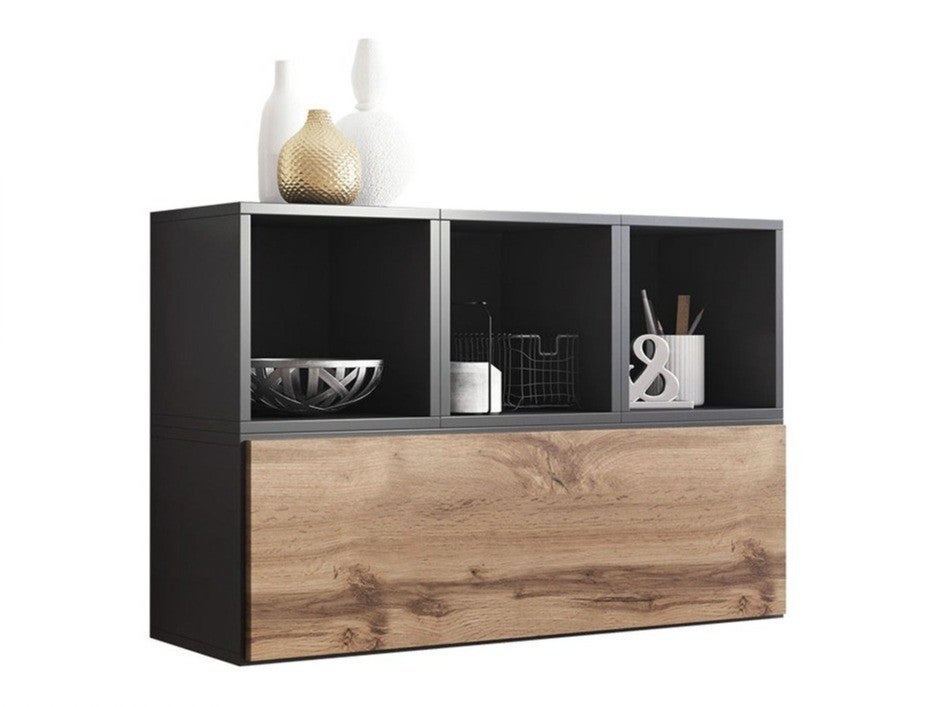 Ensemble d'armoires Charlotte C117, Anthracite, Wotan chêne ...