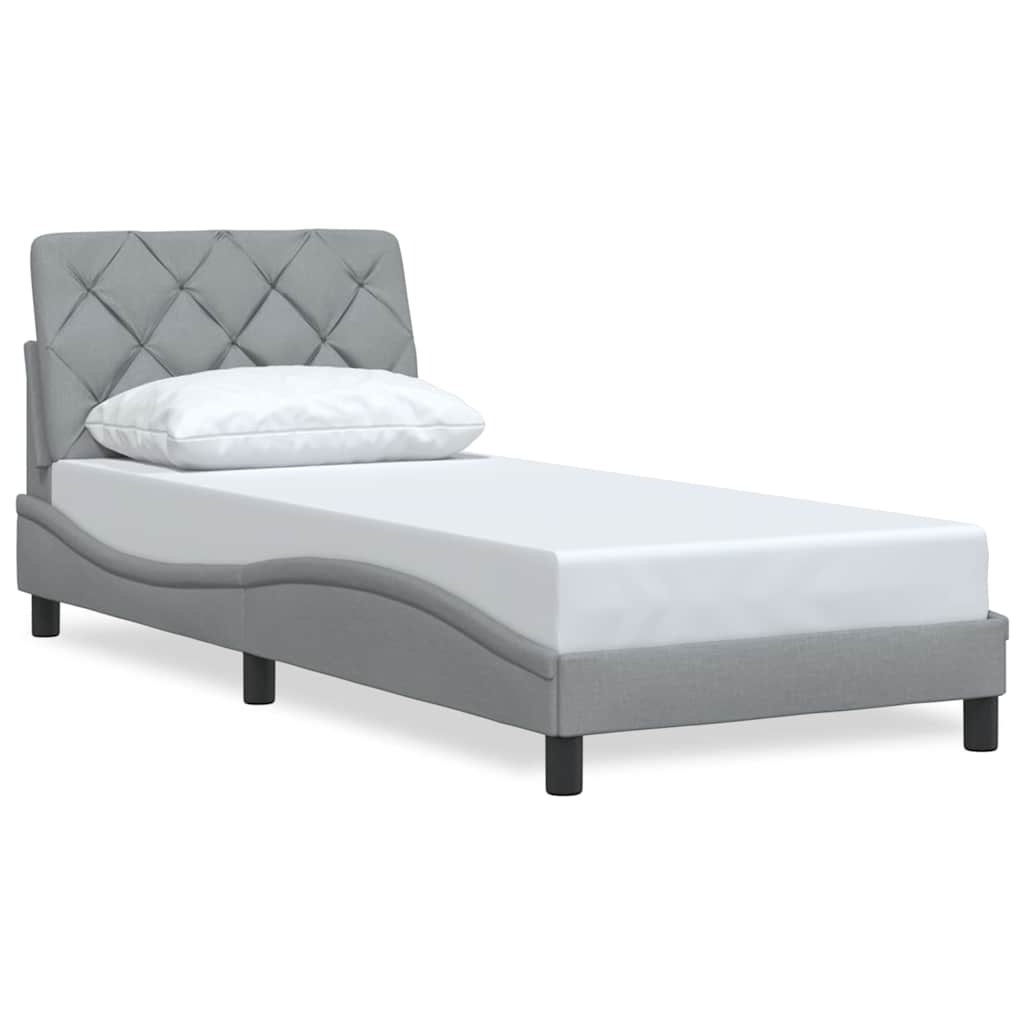 Letto singolo | Letto per adulti | Giroletto senza Materasso Grigio ...