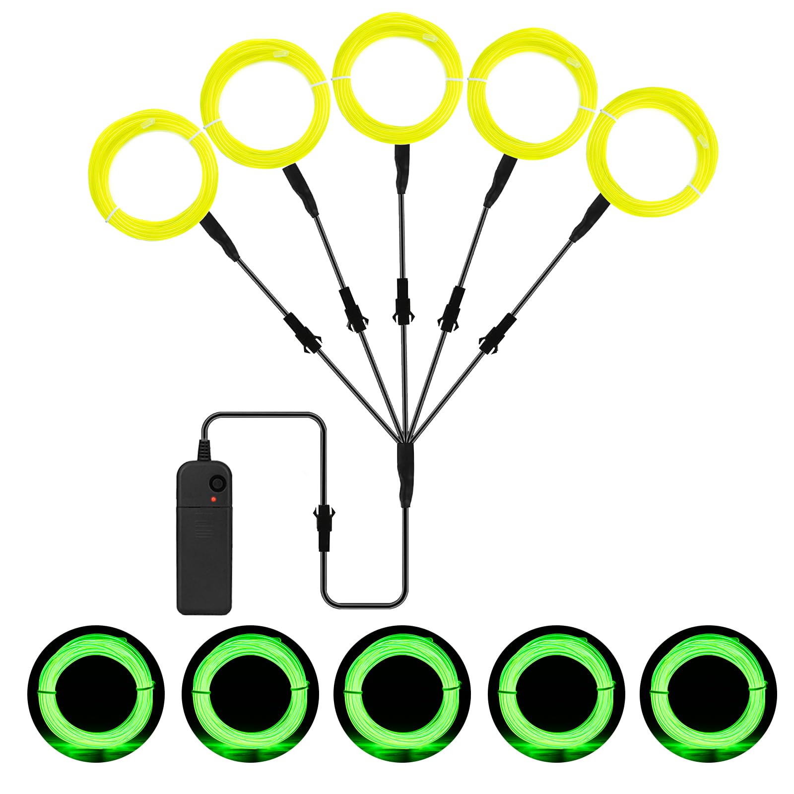 Fil EL, fil de lumières néon à réduction de bruit 5 en 1 mètre, fil ...