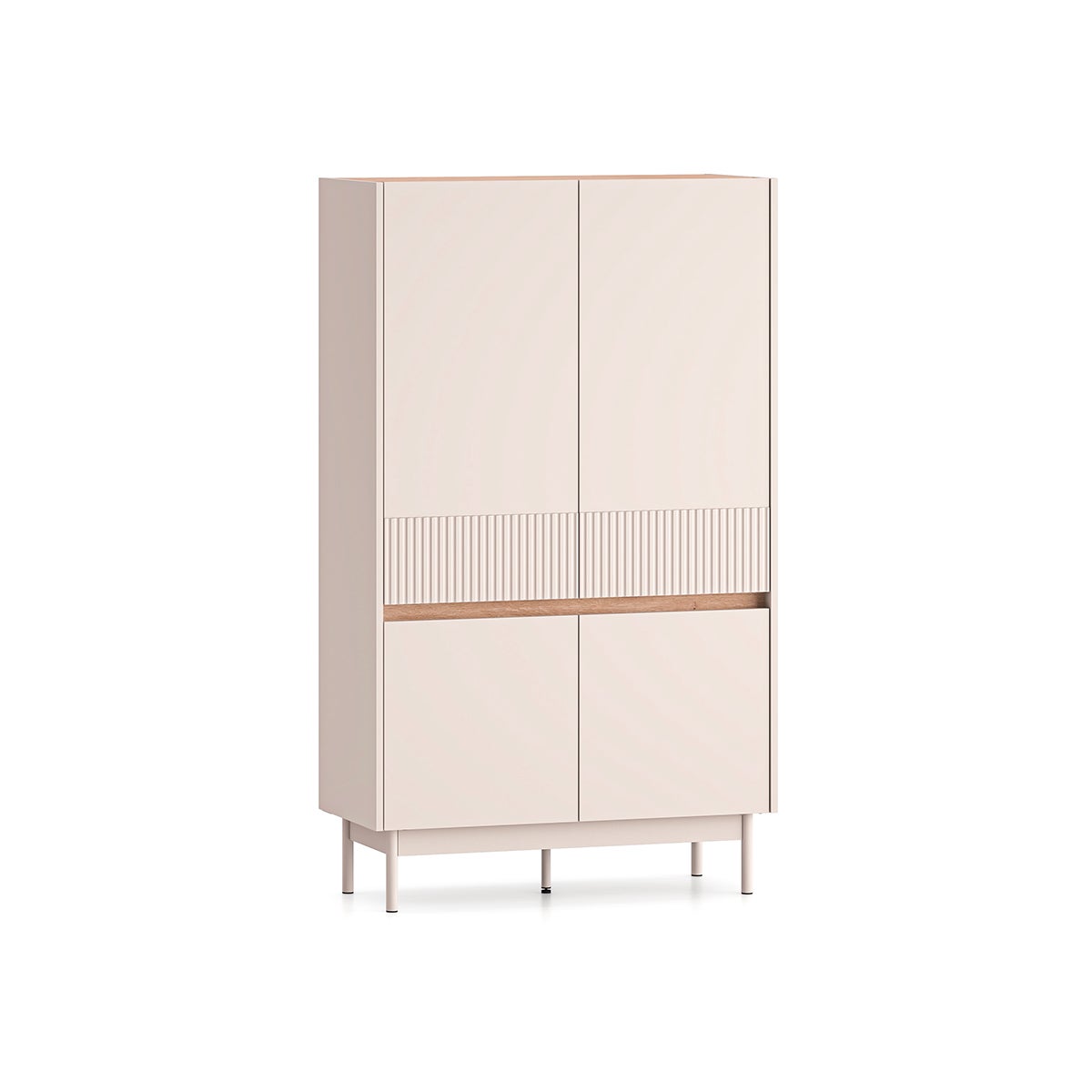 Armario bajo 4 puertas Connie Cachemira y Madera | Leroy Merlin