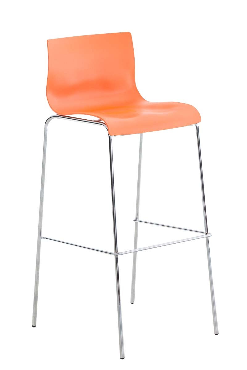 Tabouret de bar Hover 4 pieds - Assise Plastique Orange|Chrome | Leroy ...