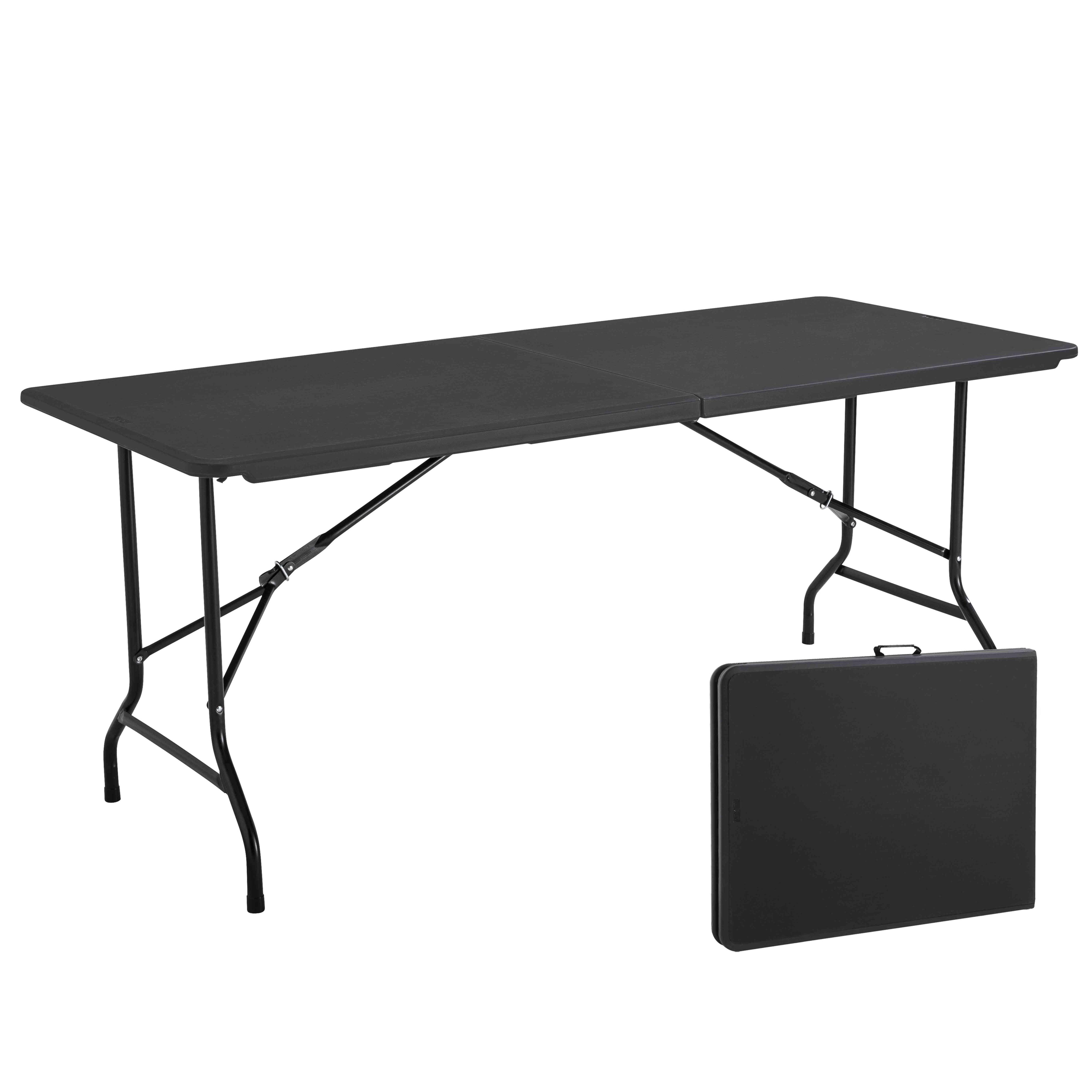 Mesa plegable negra de 180 cm, 8 plazas, PEHD | Leroy Merlin