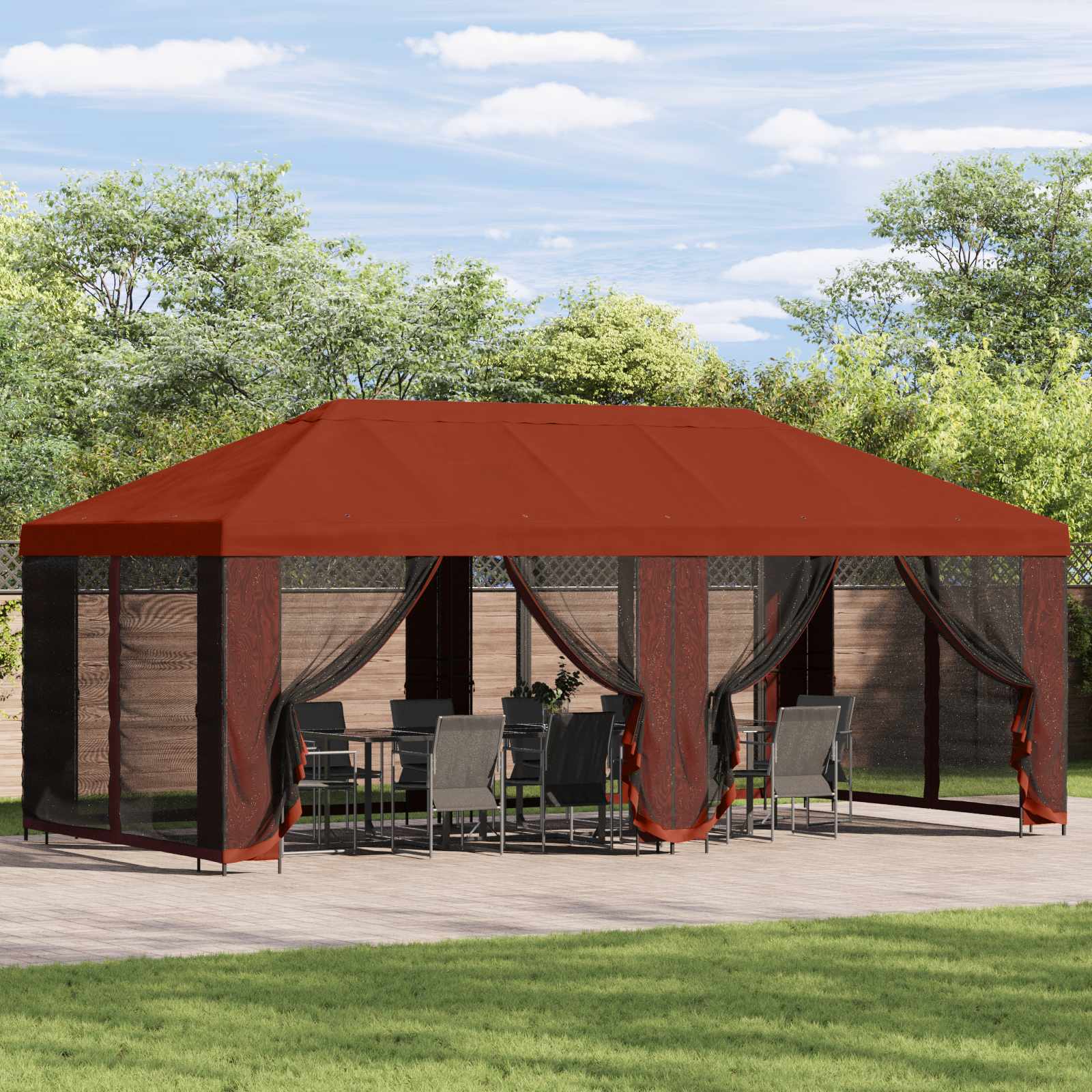 Gazebo con paredes laterales 6 x 3 m Terracota | Leroy Merlin