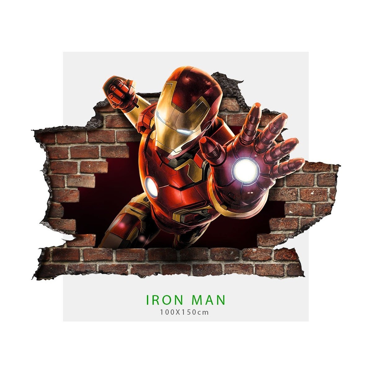 IRONMAN - Sticker mural graphique 3D pour mur - Sticker mural pour ...