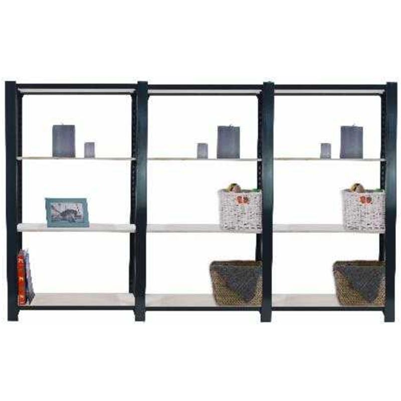 Estanteria OFFICLICK 4/300 PLYWOOD 2400 ANTRACITA/CHOPO - 8425437128516 - Simon Rack | Leroy Merlin