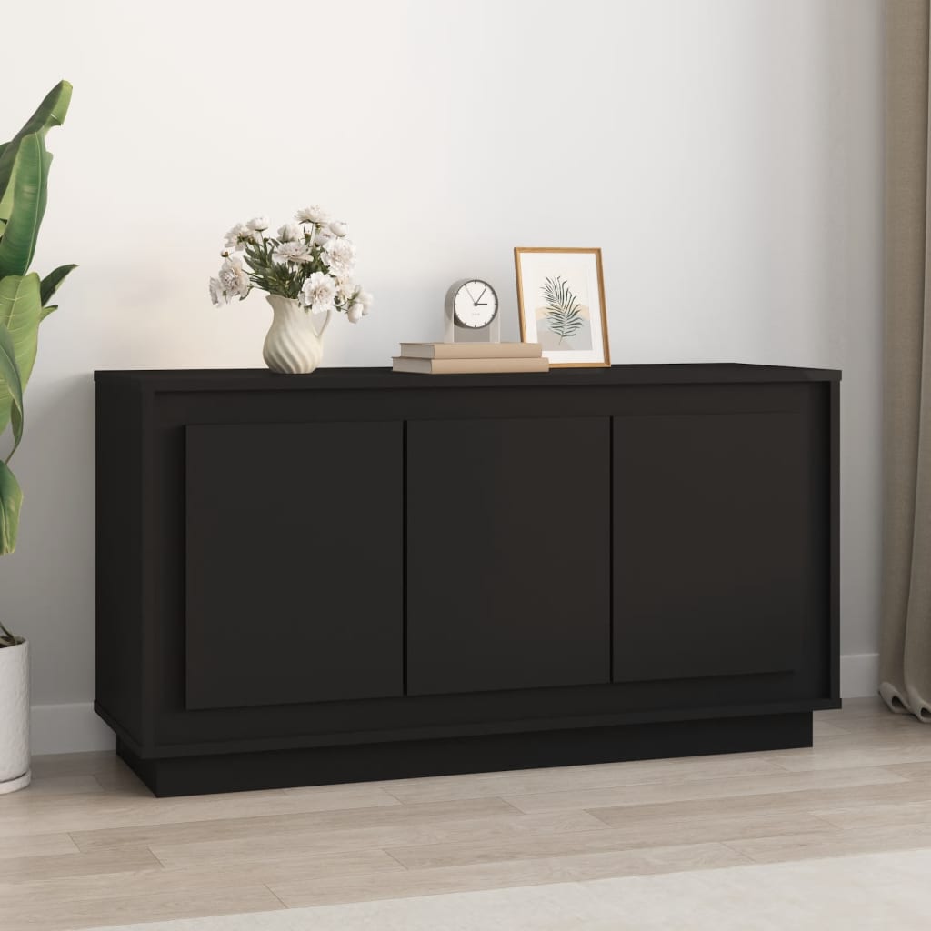 Buffet noir 102x35x55 bois d'ingénierie | Leroy Merlin