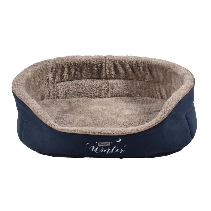 Cuccia per cani ovale Bobby - Winter / 75 X 59 CM / Blu | Leroy Merlin