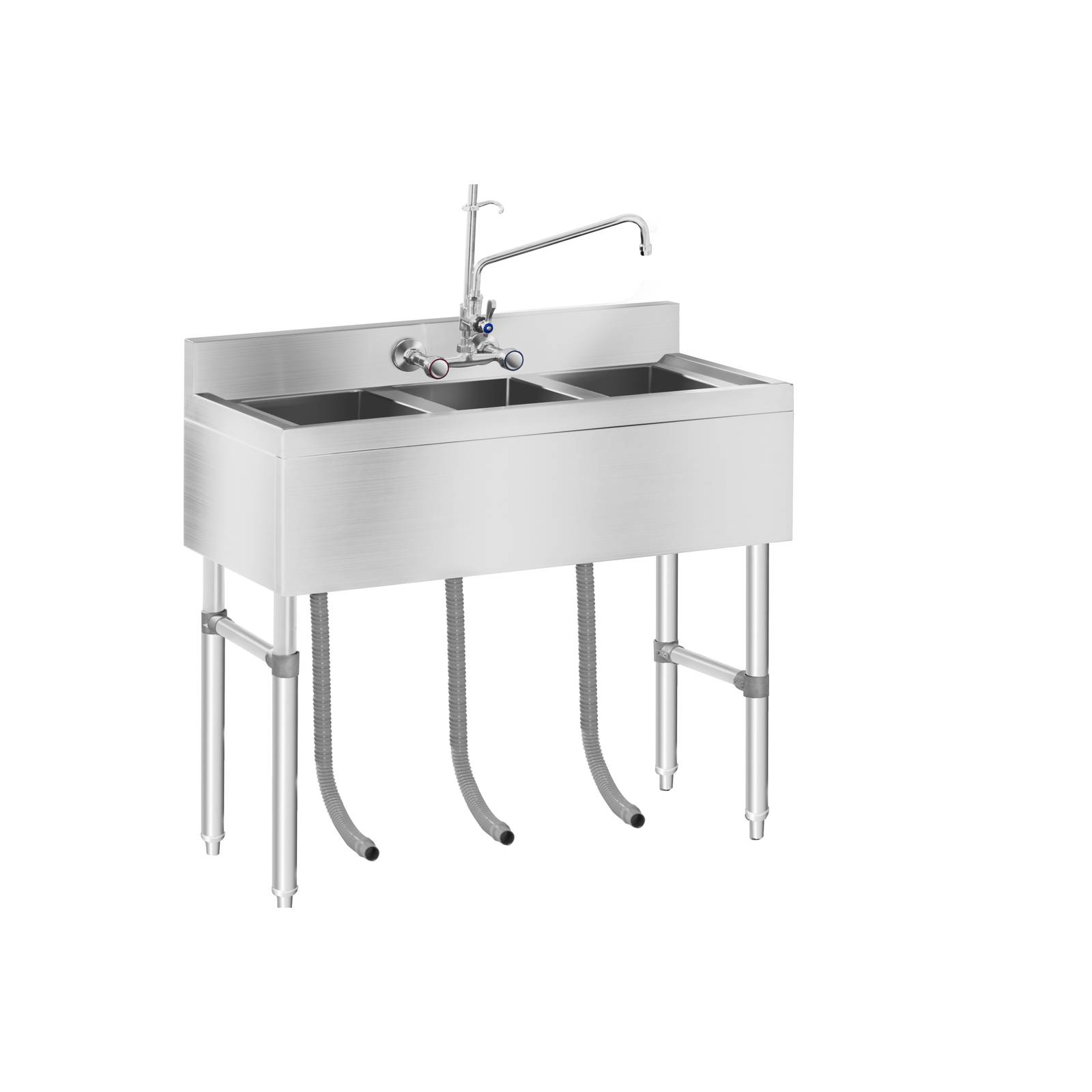 Evier professionnel - Royal Catering - 3 bassins - Dimensions: 100 x 50 ...