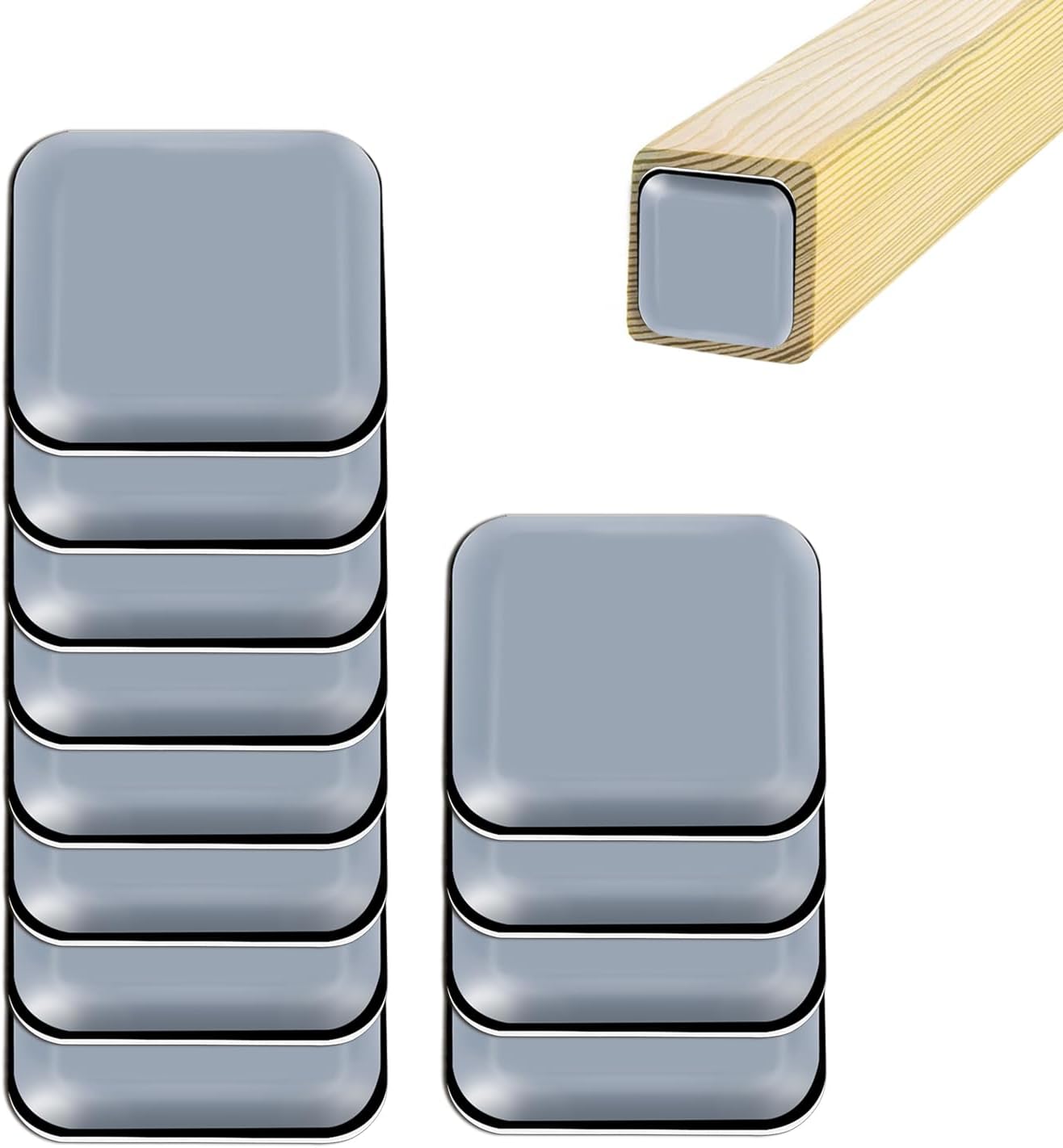 12 Pièces Patins pour Meubles Téflon Auto-adhésifs 40x40 mm Carré PTFE ...