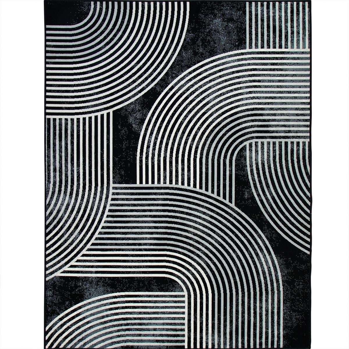 Tapis de salon moderne scandinave noir 160x230 | Leroy Merlin