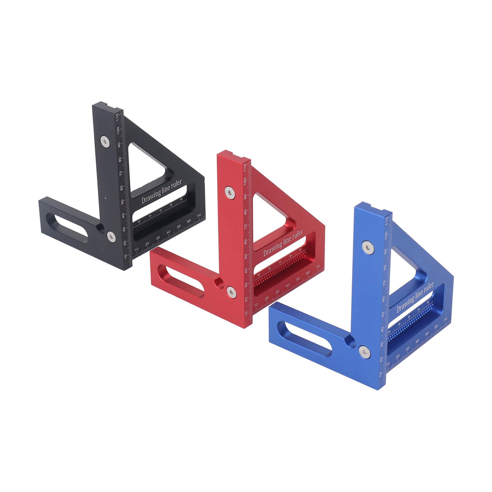 Règle de mesure multi-angle 3D en alliage d'aluminium, 6 pièces, 45 à ...