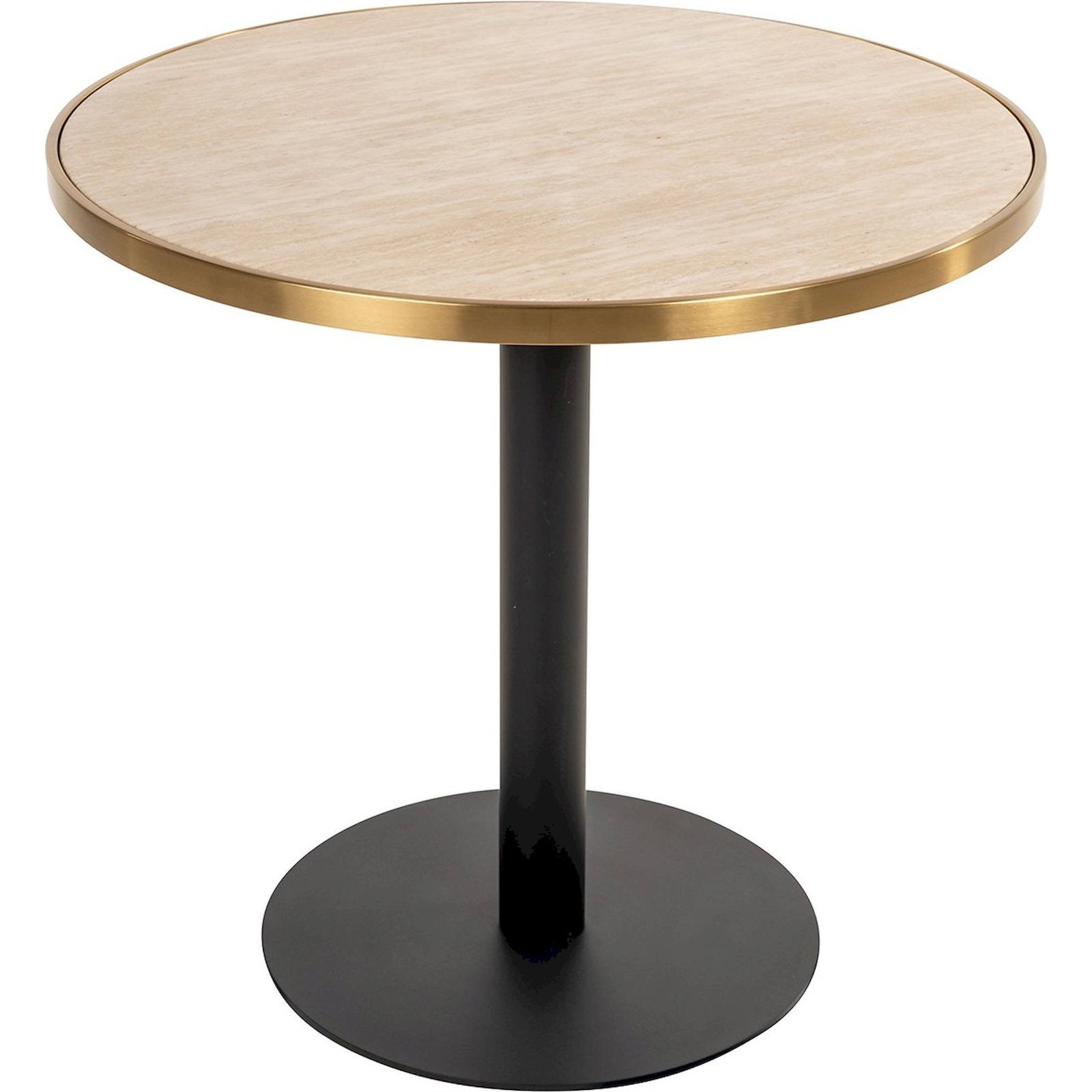 Table bistrot ronde beige pied noir style gastronomie chic 80,00 x 80 ...