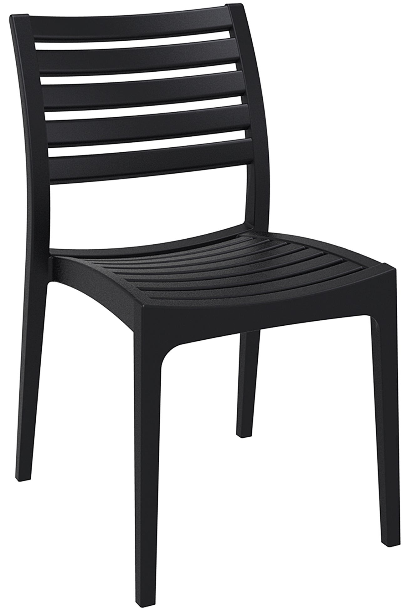 Chaise de jardin en plastique design simple empilable noir 10_0000027 ...