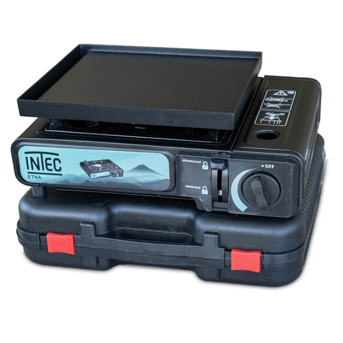 Réchaud à gaz portable 2200W Etna + Plaque plancha 26 x 23 cm Camping ...