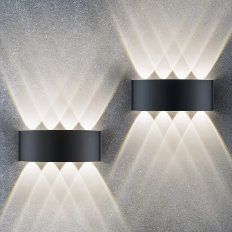 Paquete de 2 luces LED de pared para interior y exterior, lámpara de ...